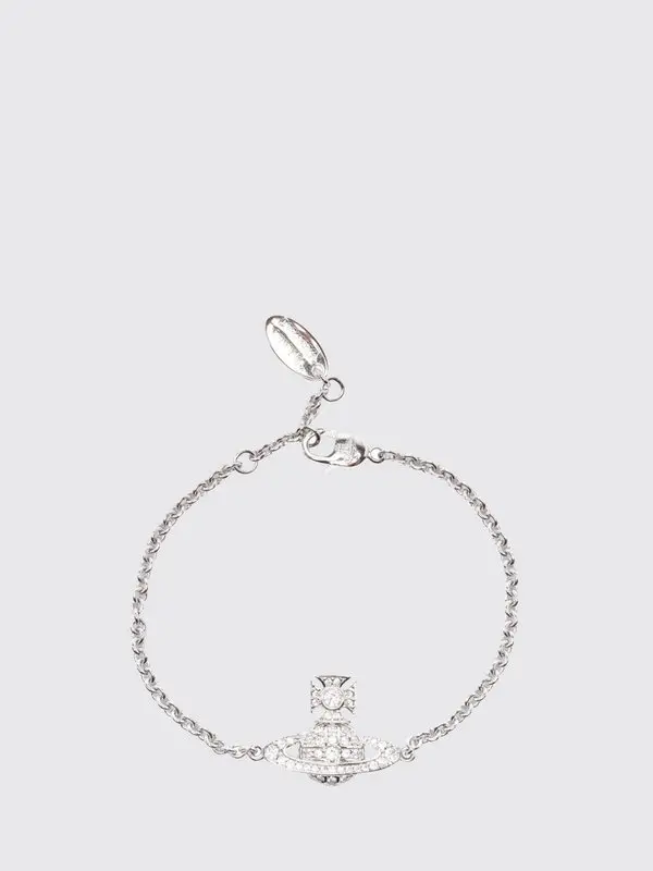 VIVIENNE WESTWOOD Orb Logo Crystal-embellished Bracelet - Silver
