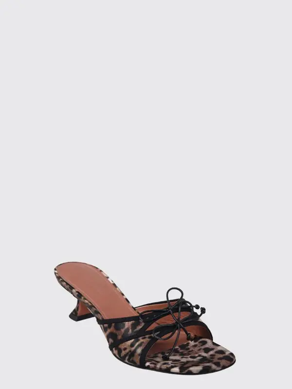 Amina Muaddi Eleonora Animalier Satin Mules