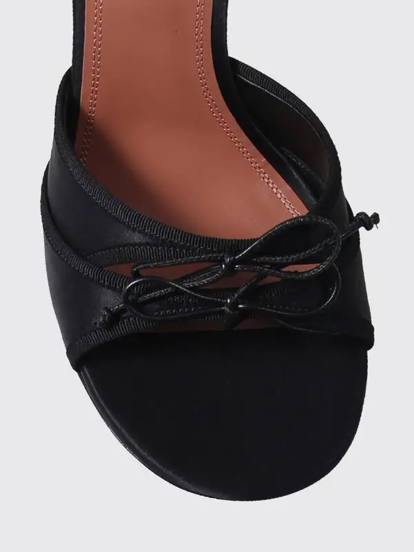 Amina Muaddi Eleonora Satin Mules With High Spool Heel