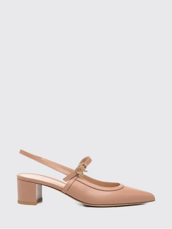 GIANVITO ROSSI Allette Leather Slingback Pumps - Nude