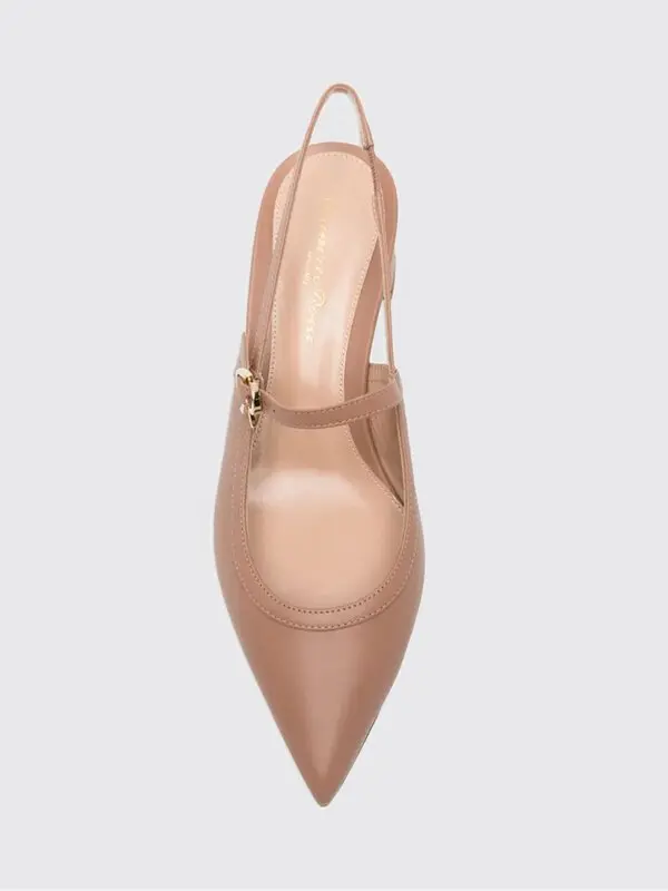 GIANVITO ROSSI Allette Leather Slingback Pumps - Nude