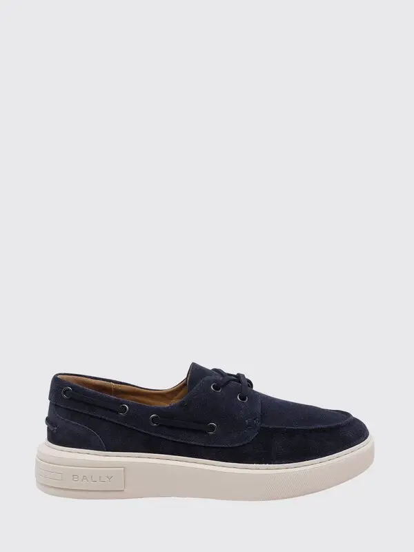 Bally Suede Boat Shoes With Embossed Logo - Blue