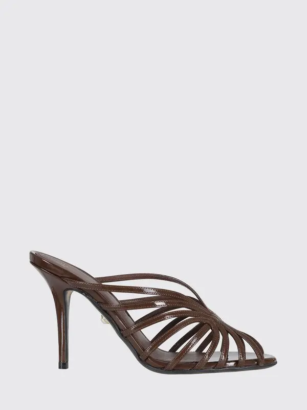 ALEVI MILANO Patent Leather Stiletto Heel Mules