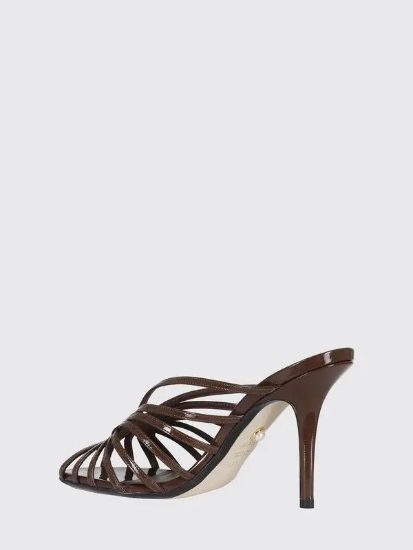 ALEVI MILANO Patent Leather Stiletto Heel Mules
