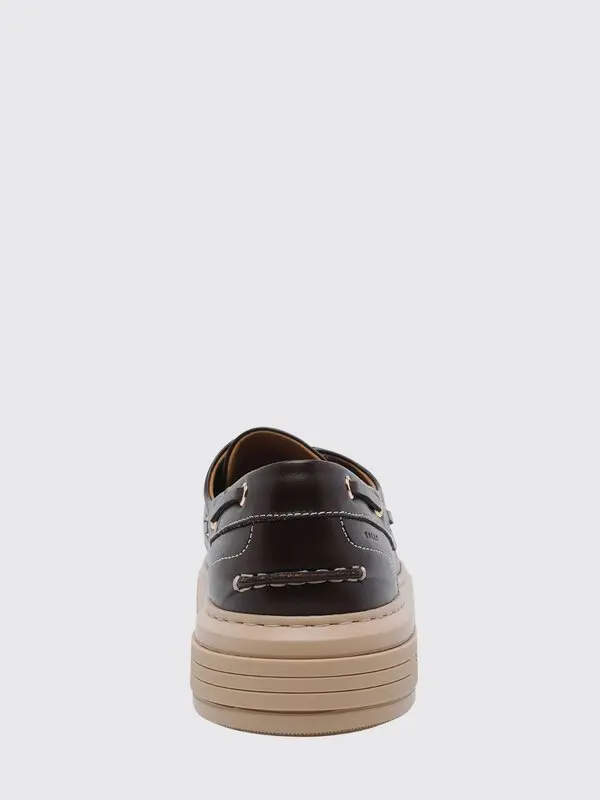Bally Smooth Calfskin Boat Shoes With Embossed Logo