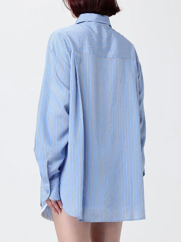 THE FRANKIE SHOP Striped Relaxed Fit Shirt With Balloon Sleeves