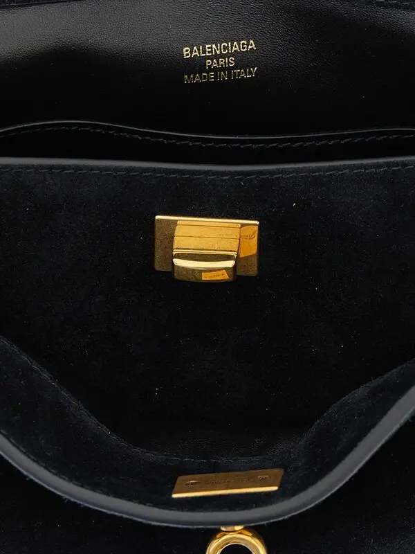 Balenciaga Rodeo Mini Calfskin Leather Handbag - Black