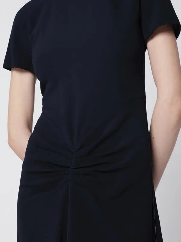 Victoria Beckham Midi Jersey Sheath Dress With Ruched Waist