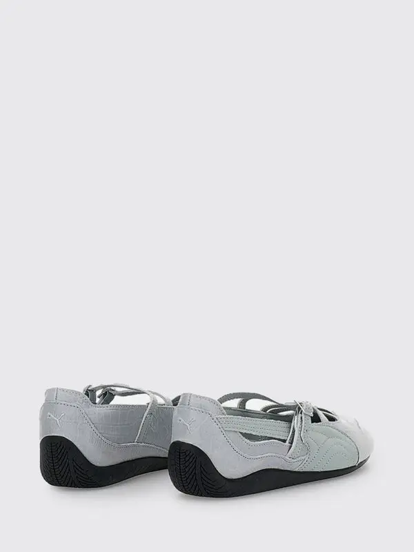 PUMA Speedcat Mary Jane Leather Flats With Croc-embossed Print - Grey