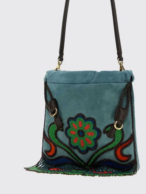 Etro Kalispera Mini Bag In Suede With Floral Embroidery