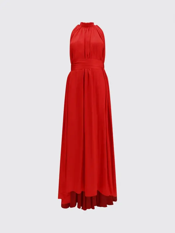 SA SU PHI Cotton Blend Halterneck Off-the-shoulder Maxi Dress - Red