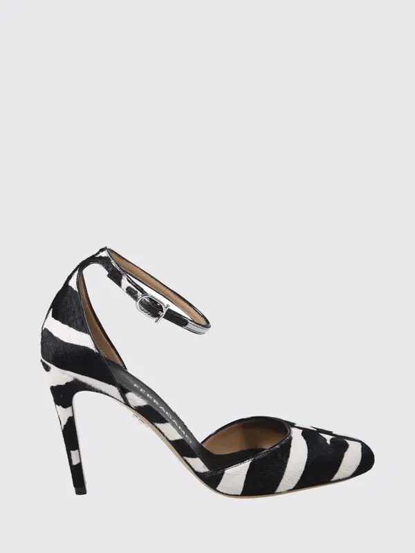 FERRAGAMO Pony Hair Zebra Print Stiletto Pumps