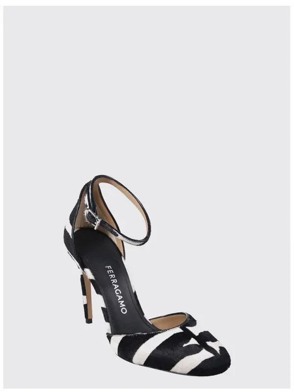 FERRAGAMO Pony Hair Zebra Print Stiletto Pumps