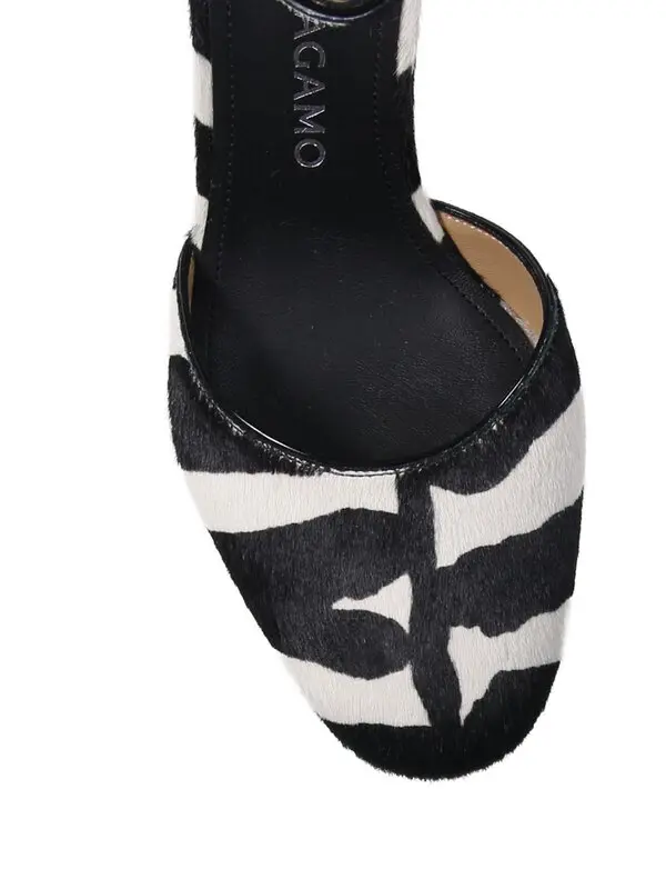 FERRAGAMO Pony Hair Zebra Print Stiletto Pumps