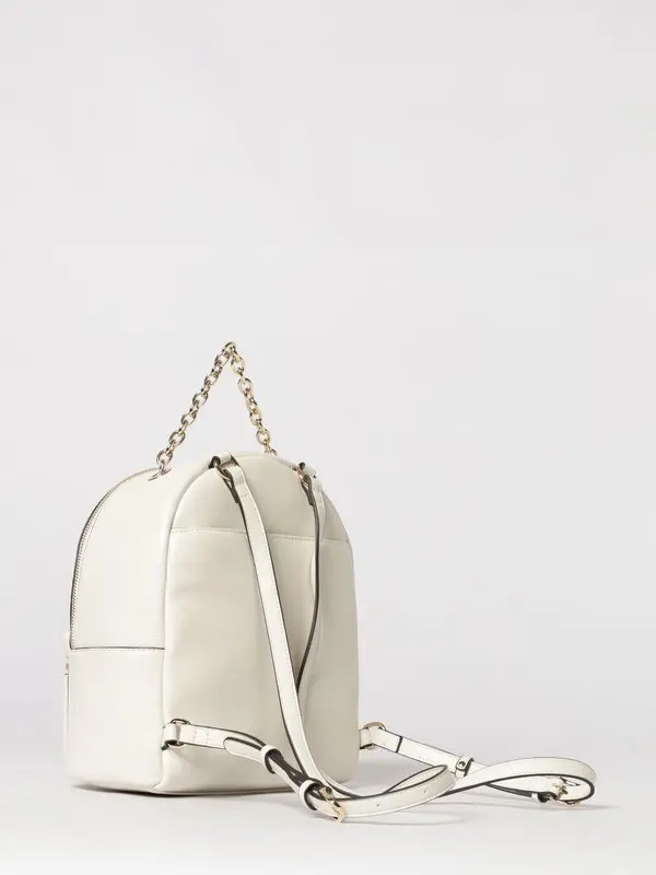 Liu Jo Faux Leather Backpack With Metallic Mesh Top Handle - Cream