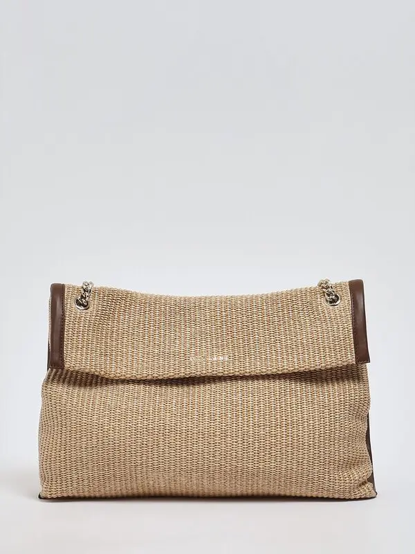 Orciani Woven Shoulder Bag With Chain Strap