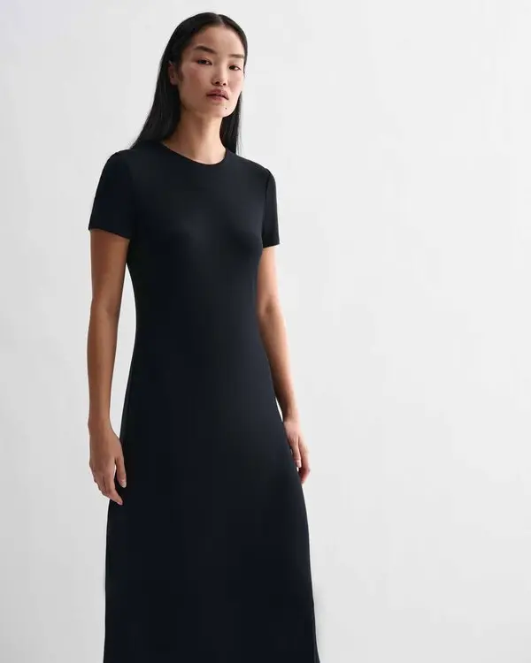 Veronica De Piante Harper Dress In Stretch Viscose Jersey - Black