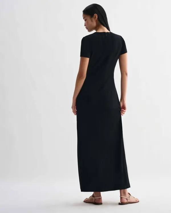 Veronica De Piante Harper Dress In Stretch Viscose Jersey - Black