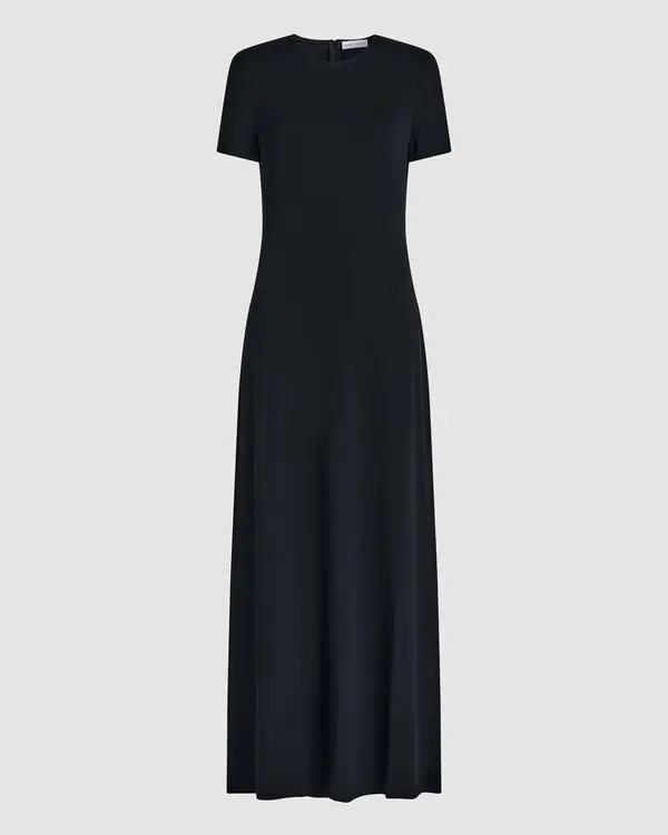 Veronica De Piante Harper Dress In Stretch Viscose Jersey - Black