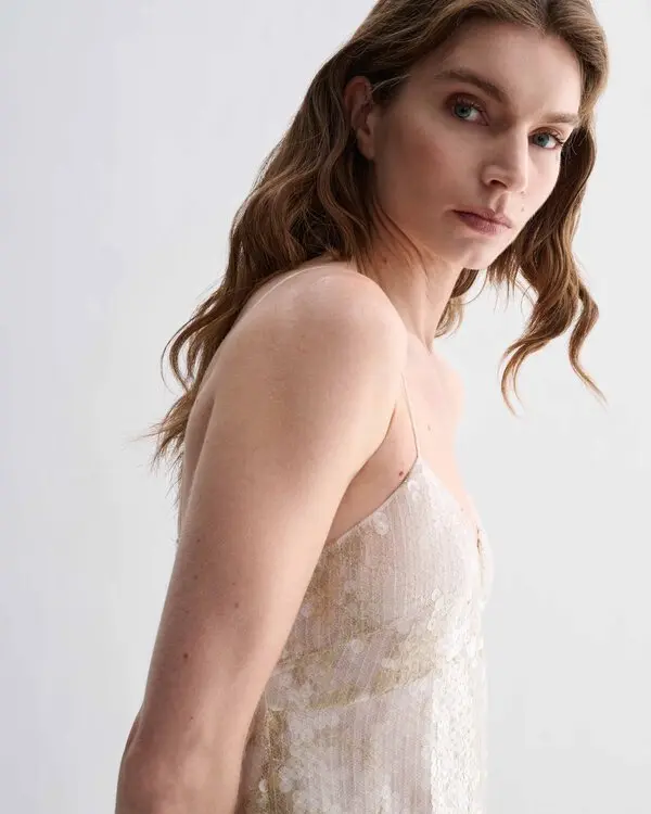 Veronica De Piante Aya Sequin Lace Slip Dress