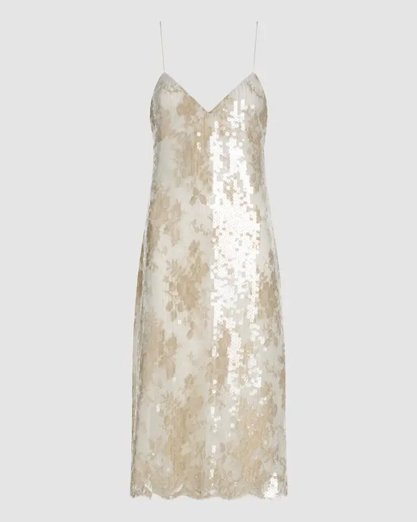 Veronica De Piante Aya Sequin Lace Slip Dress