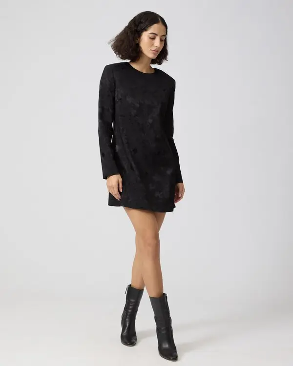 Veronica De Piante Carlota Long Sleeve Jacquard Mini Dress - Black