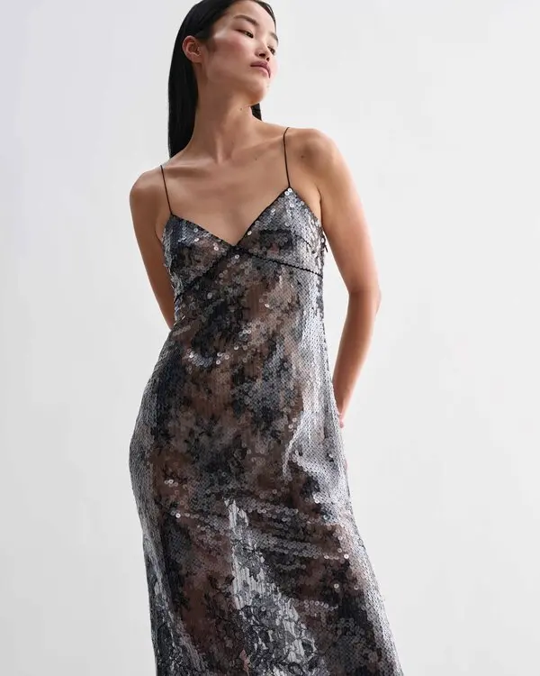 Veronica De Piante Aya Lace Sequined Slip Dress