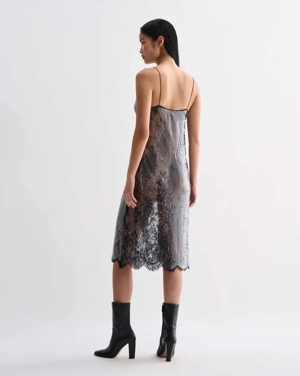 Veronica De Piante Aya Lace Sequined Slip Dress