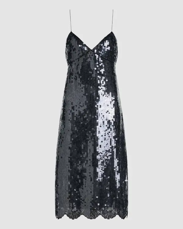 Veronica De Piante Aya Lace Sequined Slip Dress
