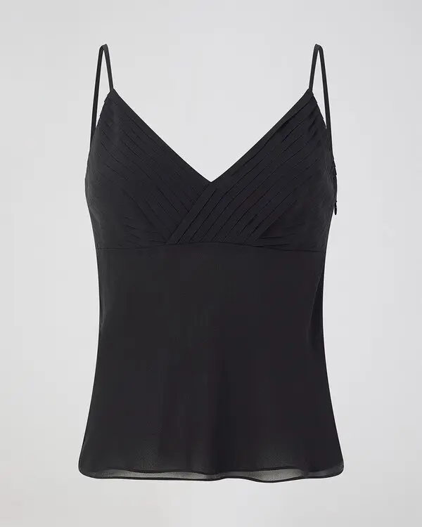 Veronica De Piante Lina Camisole In Georgette - Black