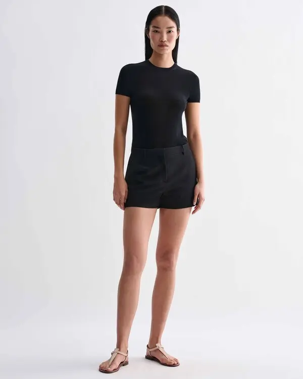 Veronica De Piante Silk Twill Tailored Shorts - Black