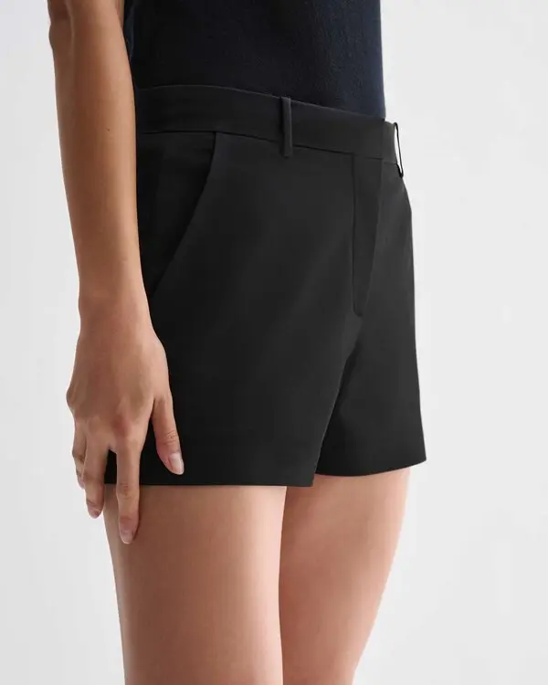 Veronica De Piante Silk Twill Tailored Shorts - Black