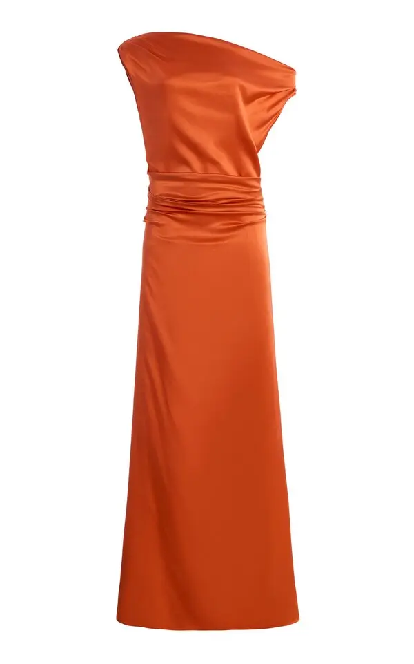Staud Phare Silk-blend Maxi Dress - Orange