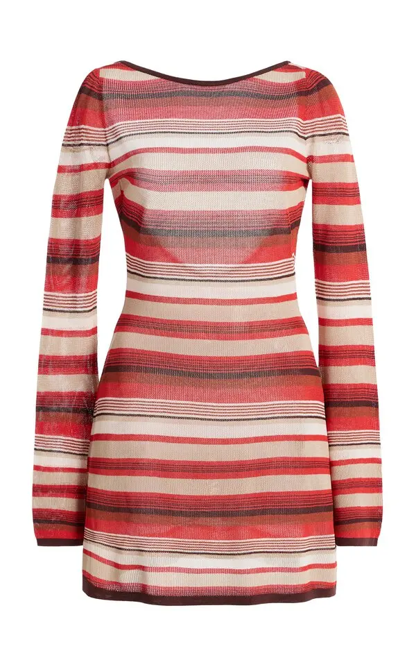 SIR. Coastline Striped Mini Dress - Red