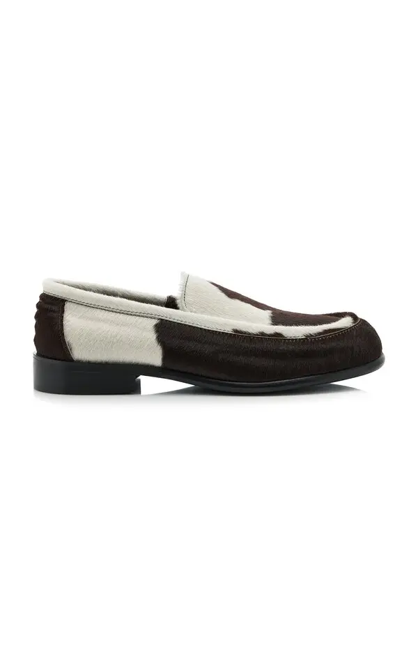 HVOYA Exclusive Bowie Cow-print Pony Hair Loafers - Animal