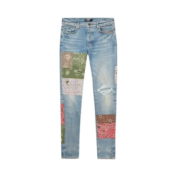 Amiri Bandana Art Patch Denim