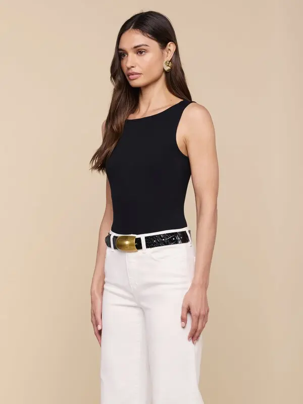 L'Agence Riza Boatneck Bodysuit - Black