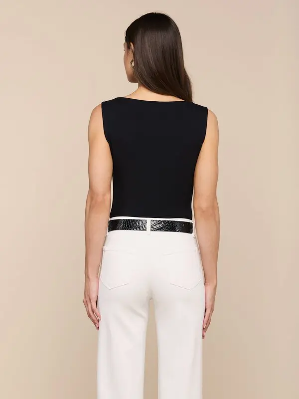 L'Agence Riza Boatneck Bodysuit - Black