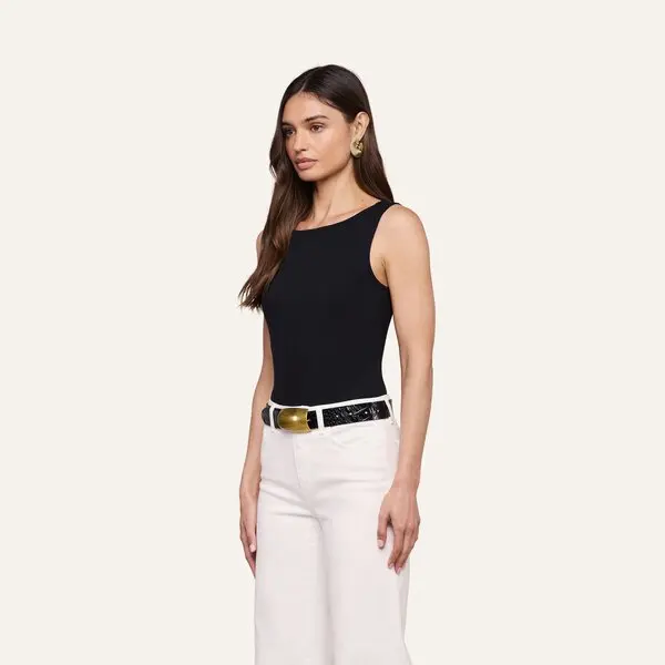 L'Agence Riza Boatneck Bodysuit - Black