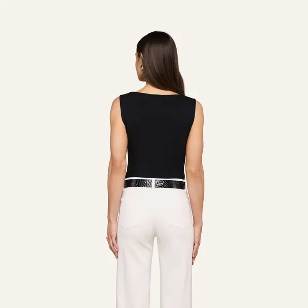 L'Agence Riza Boatneck Bodysuit - Black