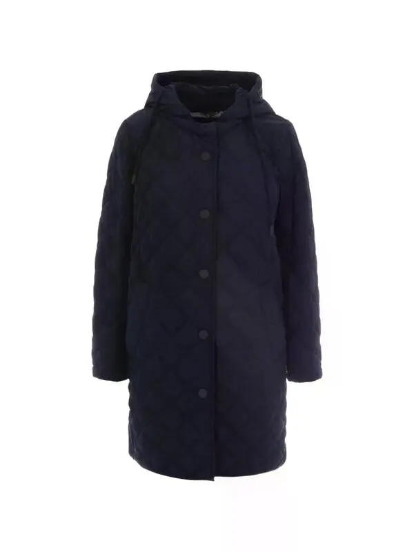 Max Mara Quilted Hooded Parka - Blue