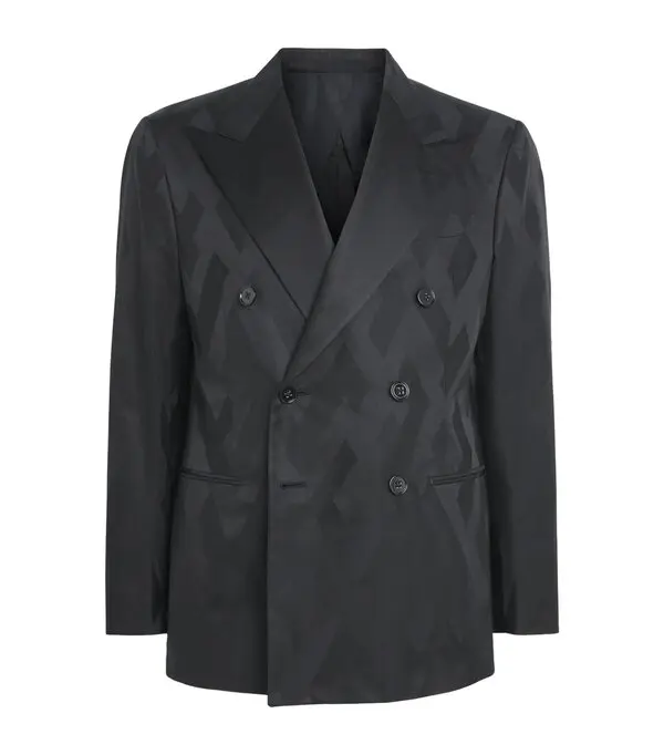 Ralph Lauren Purple Label Cotton-silk Double-breasted Kent Tuxedo Jacket - Black