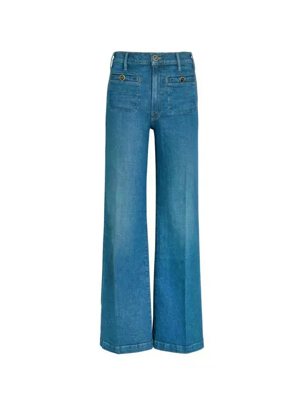 MOTHER The Stashed Hustler Roller Sneak Wide-leg Jeans - Blue