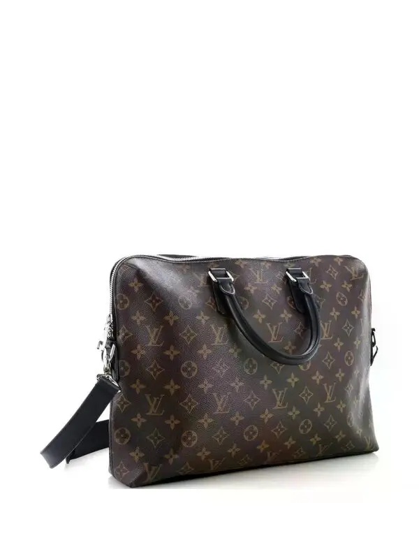 LOUIS VUITTON Porte-documents Jour Macassar Monogram Canvas Business Bag