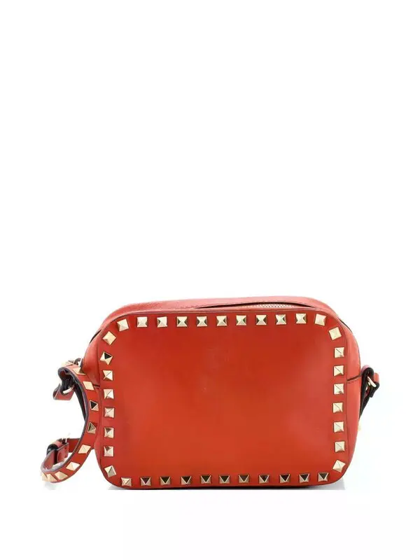 Valentino Garavani Rockstud Camera Leather Crossbody Bag - Orange