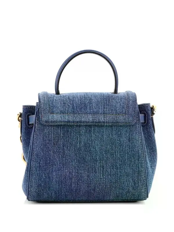 Versace La Medusa Denim Top Handle Bag
