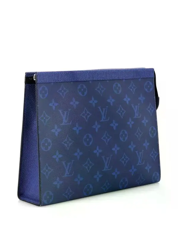 LOUIS VUITTON Pochette Voyage Monogram Taigarama Mm Clutch Bag