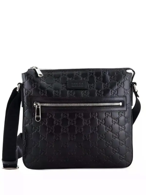 Gucci Signature Zip Messenger Bag - Black