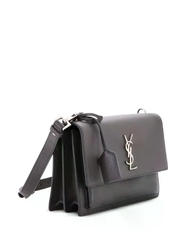 Saint Laurent Sunset Satchel Leather Medium Crossbody Bag