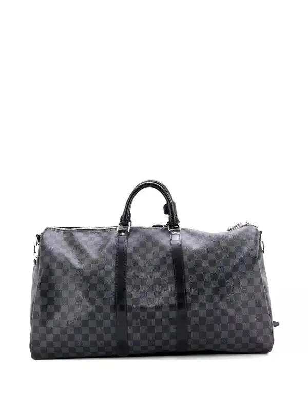 LOUIS VUITTON Keepall Bandouliere 55 Travel Bag - Black